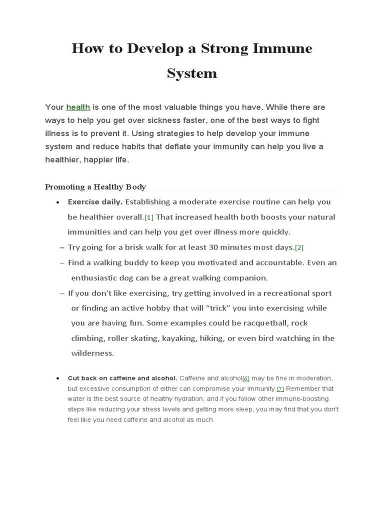 How To Develop A Strong Immune System | PDF | Probiotic | Vitamin C