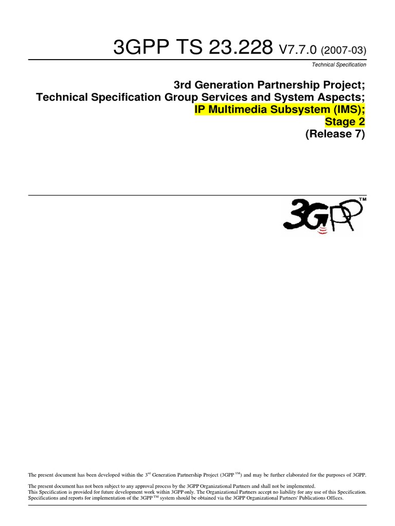 3GPP Ims PDF | PDF | Ip Multimedia Subsystem | Media Technology