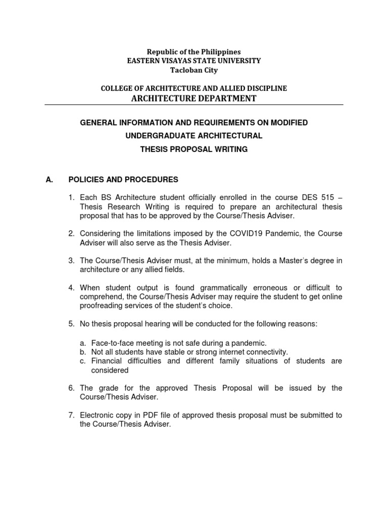 Montano - 2020 MODIFIED ARCHITECTURAL THESIS PROPOSAL FORMAT | PDF ...