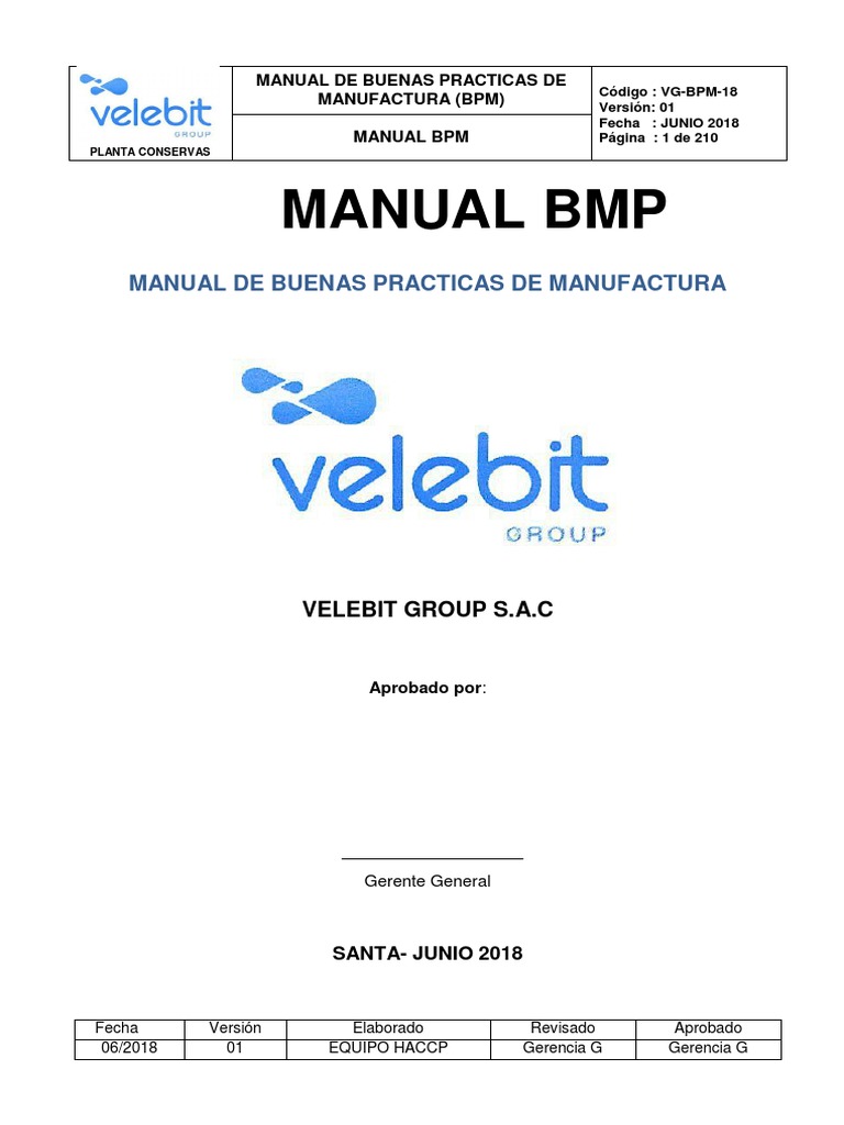 Manual BPM para Conservas de Pescado | PDF | Seguridad alimenticia ...