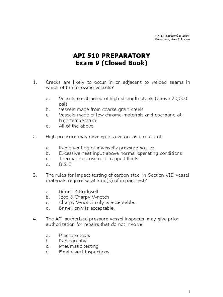 Api 510 Close Book - 14 | PDF | Corrosion | Fracture
