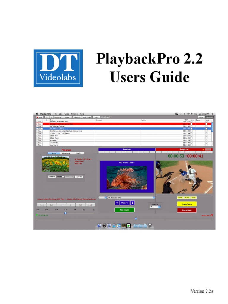 PlaybackPro Users Guide | PDF | Mac Os X Leopard | Menu (Computing)