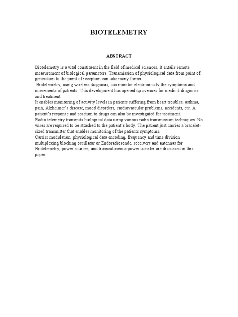 BIOTELEMETRY | PDF | Modulation | Telemetry