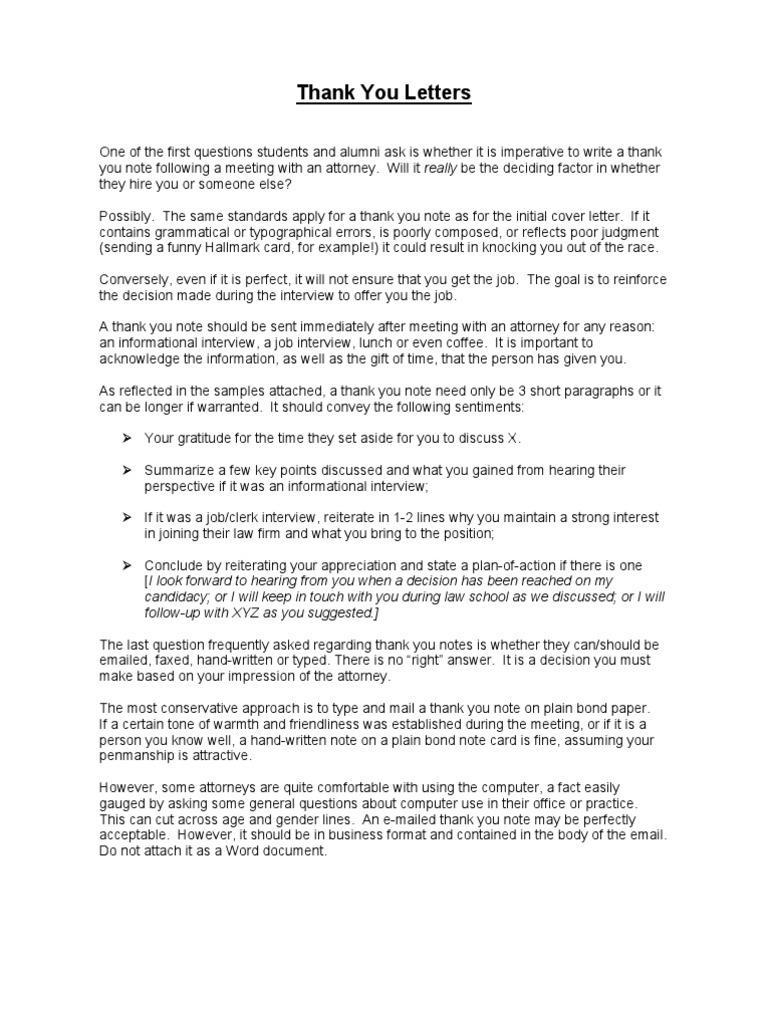 How To Write A Thank You Note To An Attorney