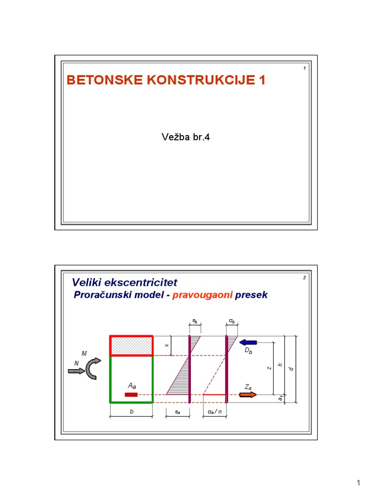 04 - Dopusteni Naponi - Slozeno Savijanje - Pravougaoni Presek PDF | PDF