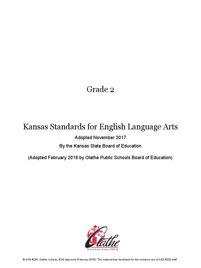 English Language Arts Second Grade 100418 | Download Free PDF | English ...