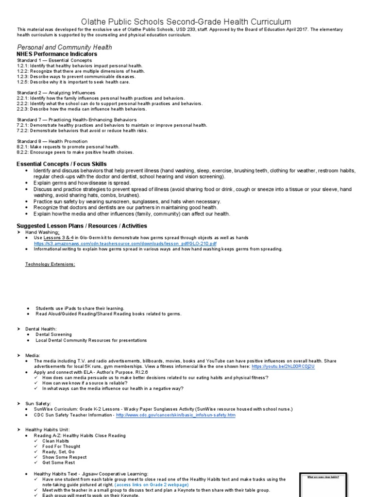 Elementary Health Grade 2 | PDF | Behavior | Goal