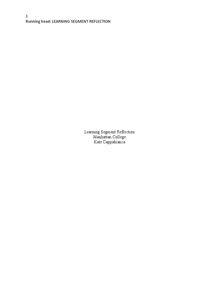 Learning Segment Reflection Analysis | PDF | Communication | Cognitive ...