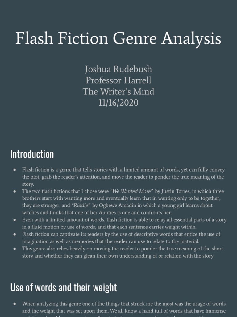 Flash Fiction: Genre Insights and Analysis | PDF