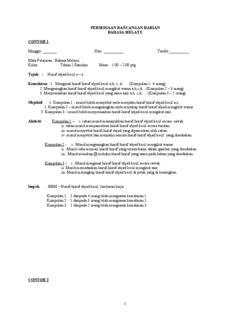 Contoh RPH LINUS | PDF