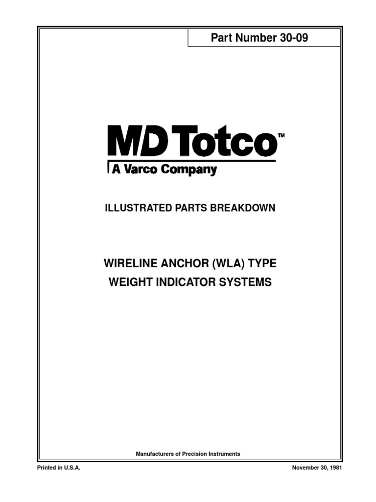 Illustrated Parts Breakdown and Instruction Manual for Wireline Anchor ...
