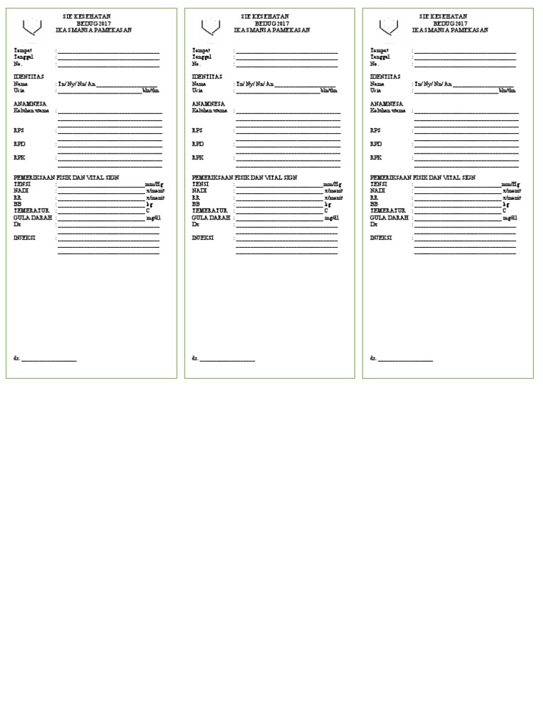 Kertas Anamnesis | PDF