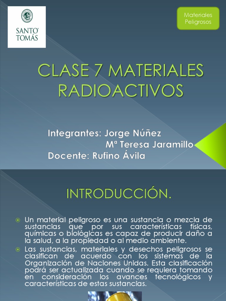 Clase 7 Materiales Radioactivos | PDF | Desintegración radioactiva ...