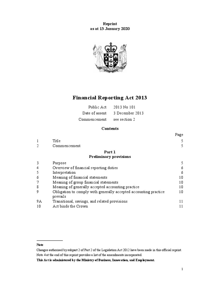 Financial Reporting Act 2013 | PDF | Financial Statement | Audit