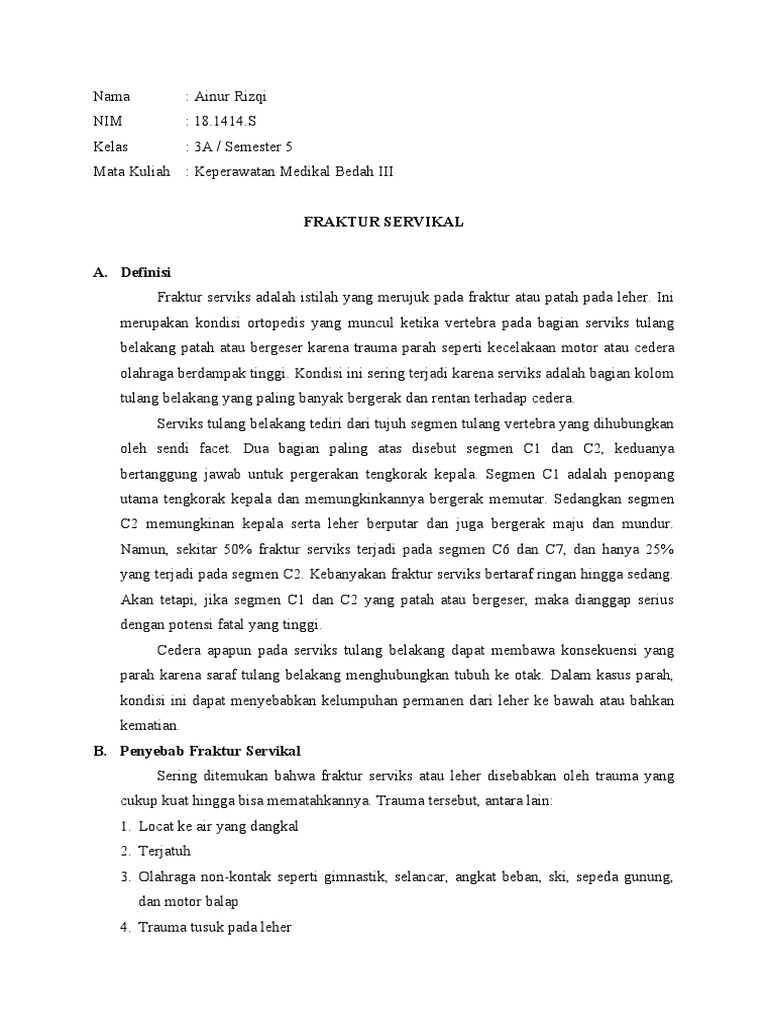 Fraktur Servikal | PDF
