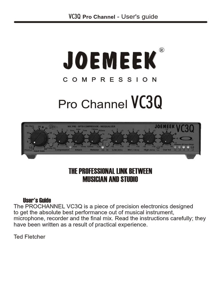 Joe Meek VC3Q Manual | Download Free PDF | Equalization (Audio ...