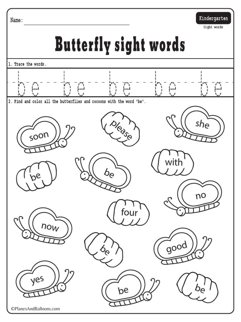 Butterfly Sight Words | Download Free PDF | Insects | Hexapoda