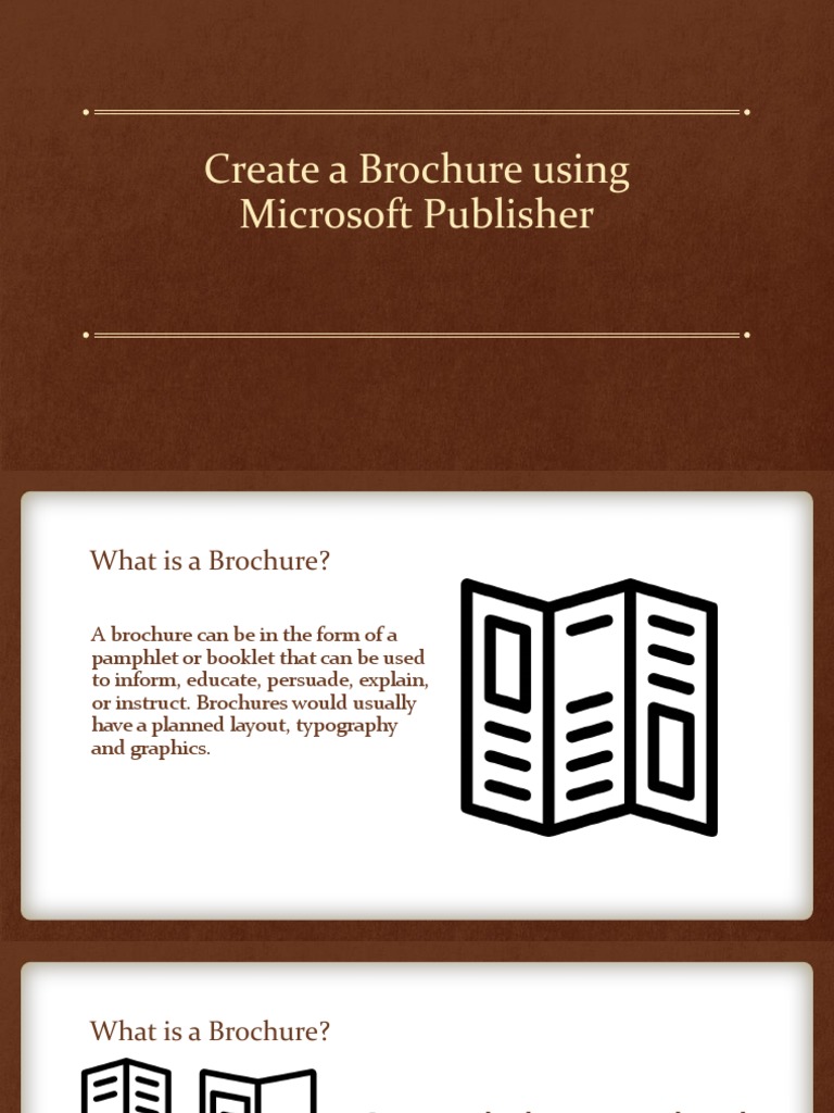 Create A Brochure Using Publisher | PDF | Page Layout | Graphics