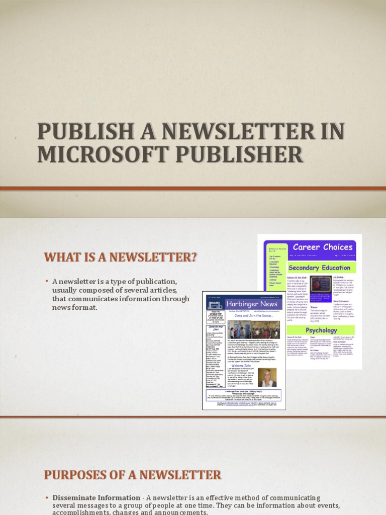 Publish A Newsletter Using Publisher | PDF | Page Layout | Human ...