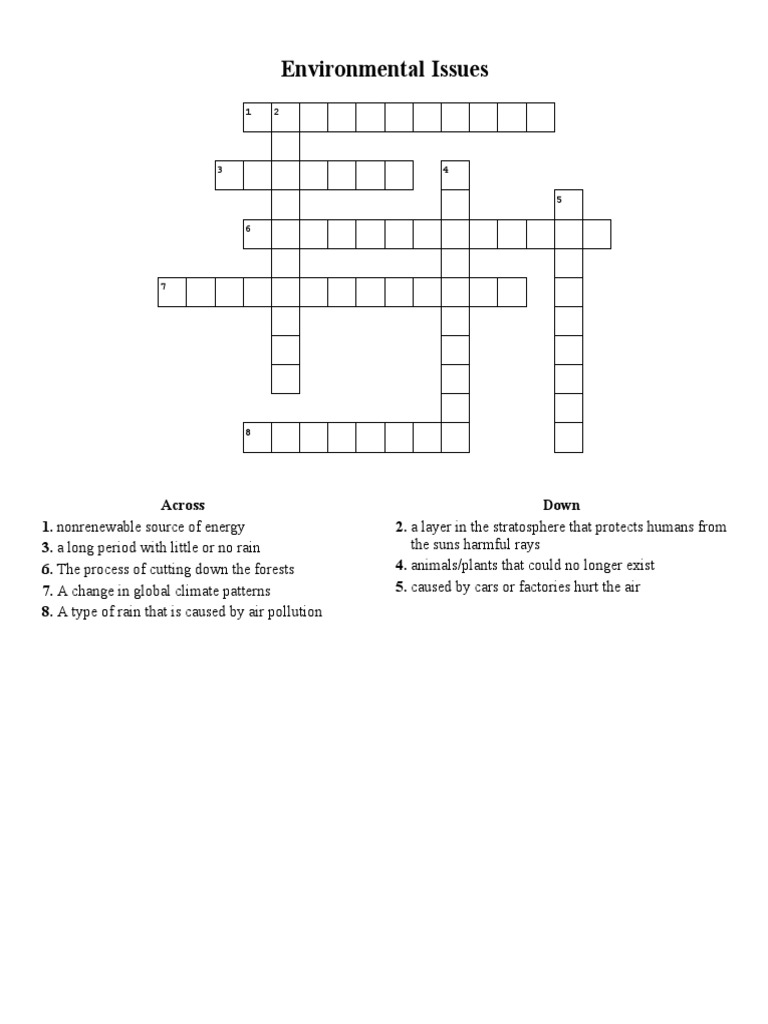 Environmental-Issues-106 Crossword Puzzle | PDF