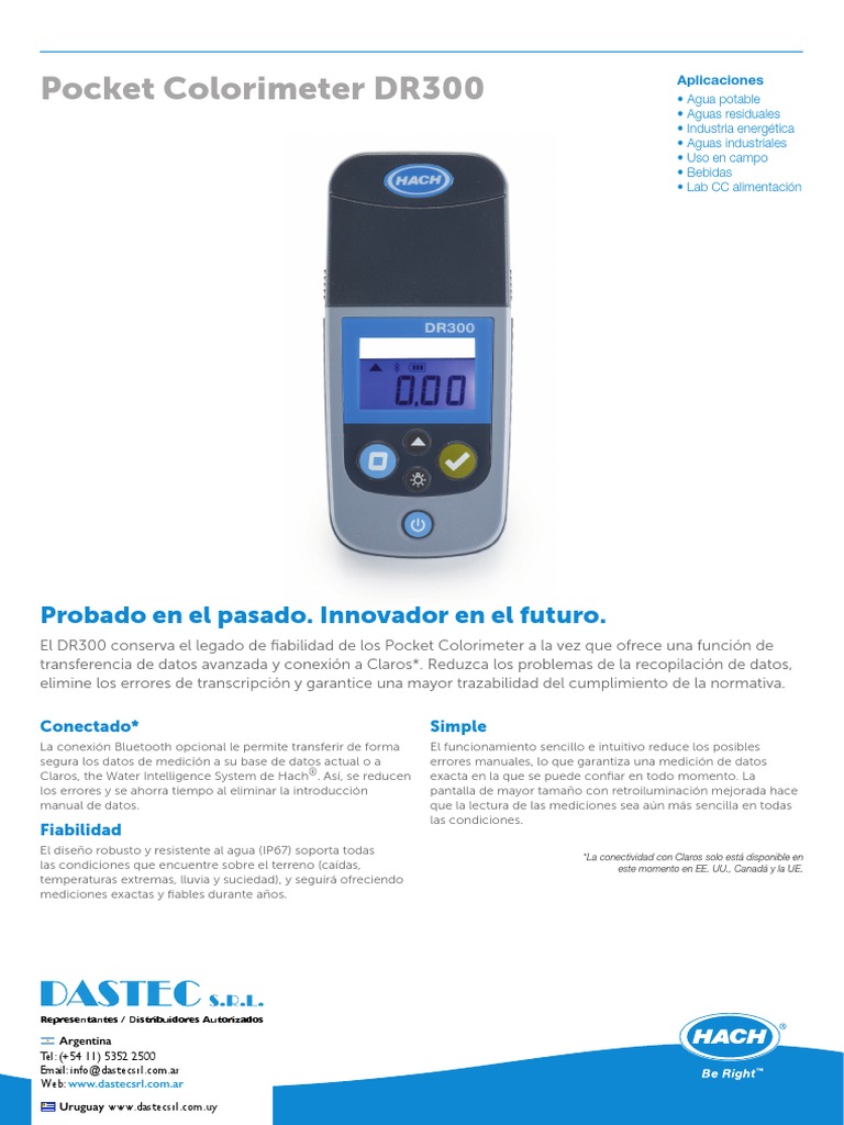 DR300 Pocket-Colorimeter Hach | PDF | Sustancias químicas | Química
