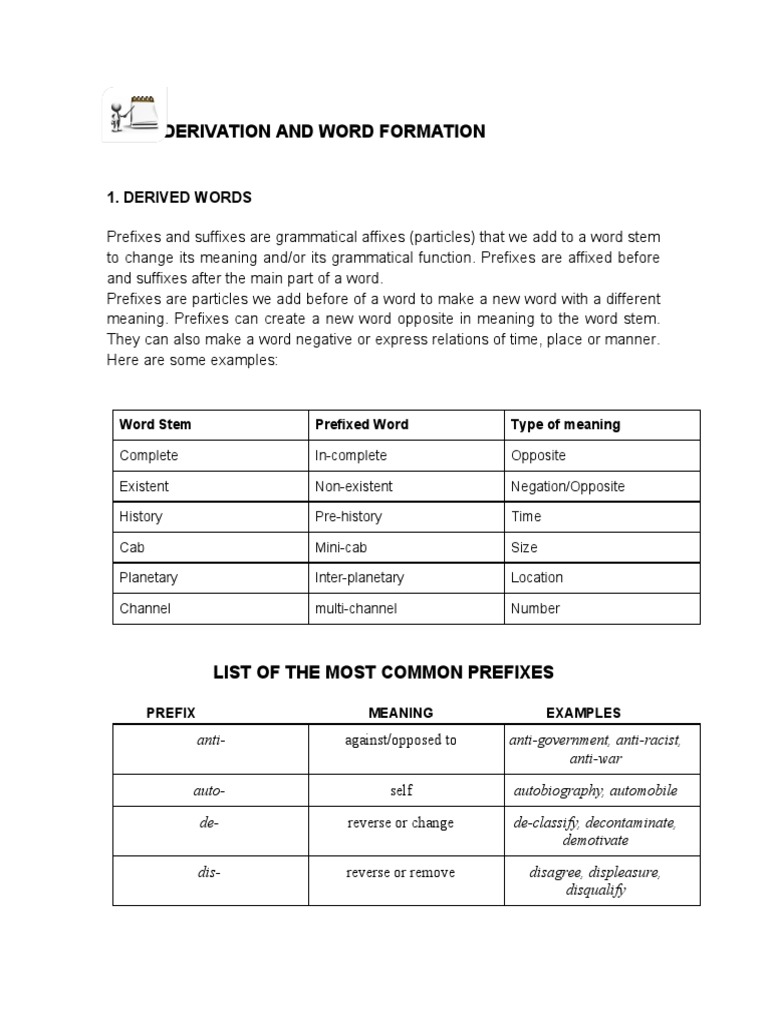 Word Formation: Derivation & Affixes | PDF | Exergy | Heat