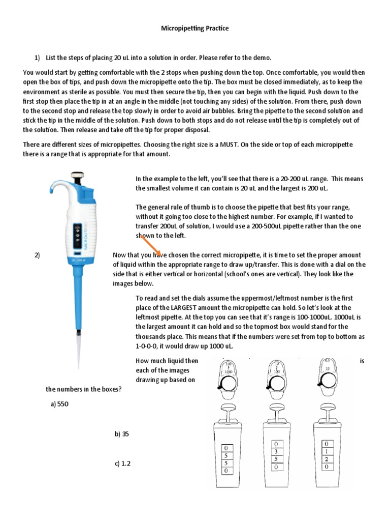 Micropipetting Practice | PDF | Nature