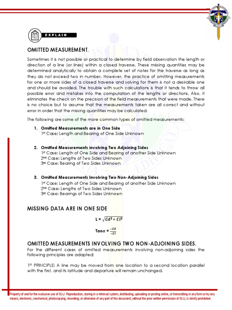 Omitted Measurements | PDF | Angle | Measurement