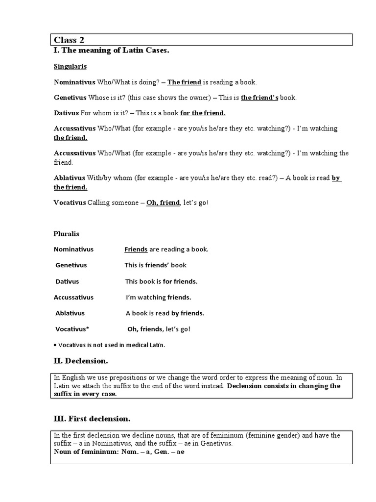 Class 2: I. The Meaning of Latin Cases | PDF | Smallpox | Influenza