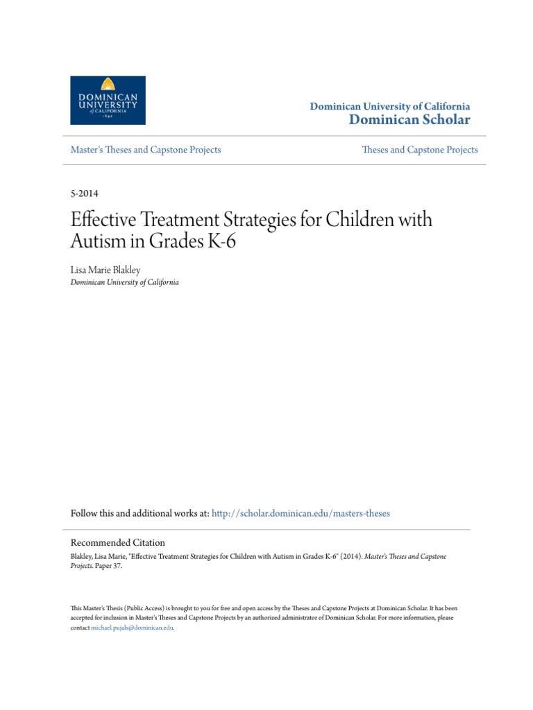 Effective Treatment Strategies For Children With Autism in Grades | PDF ...