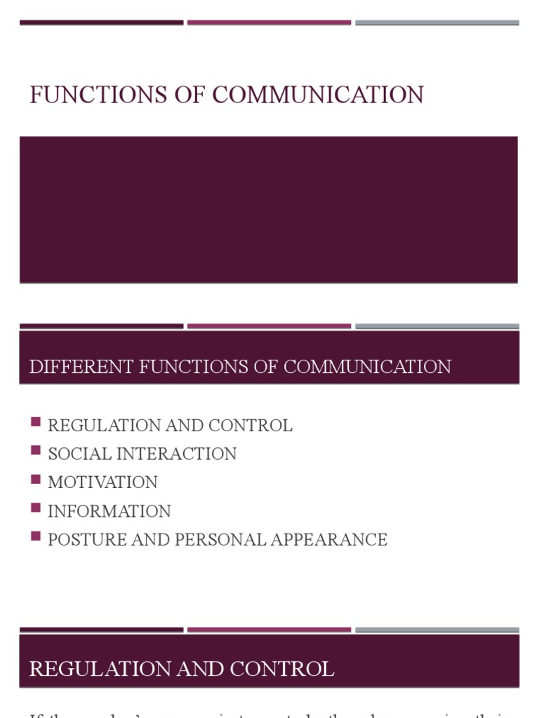 W3-4 Functions of Communication | PDF | Nonverbal Communication ...