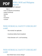 WHO Surgical Safety Checklist: Sign in Sign Out | PDF | Surgery | Medicine