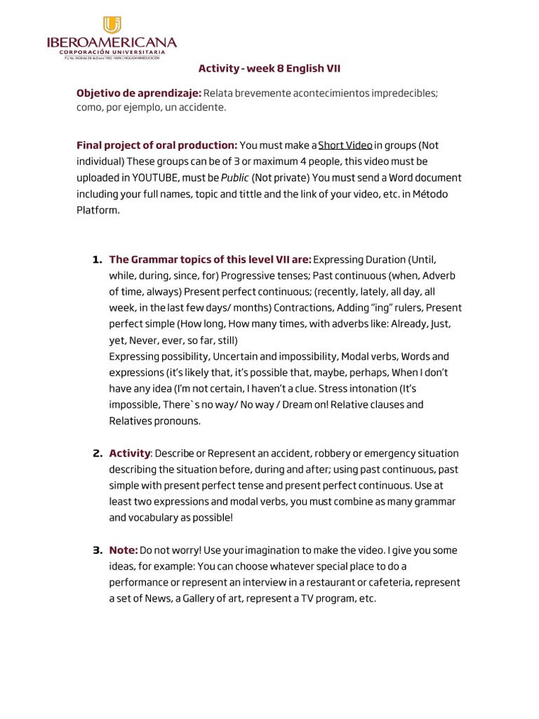 Final Project English 7 | PDF