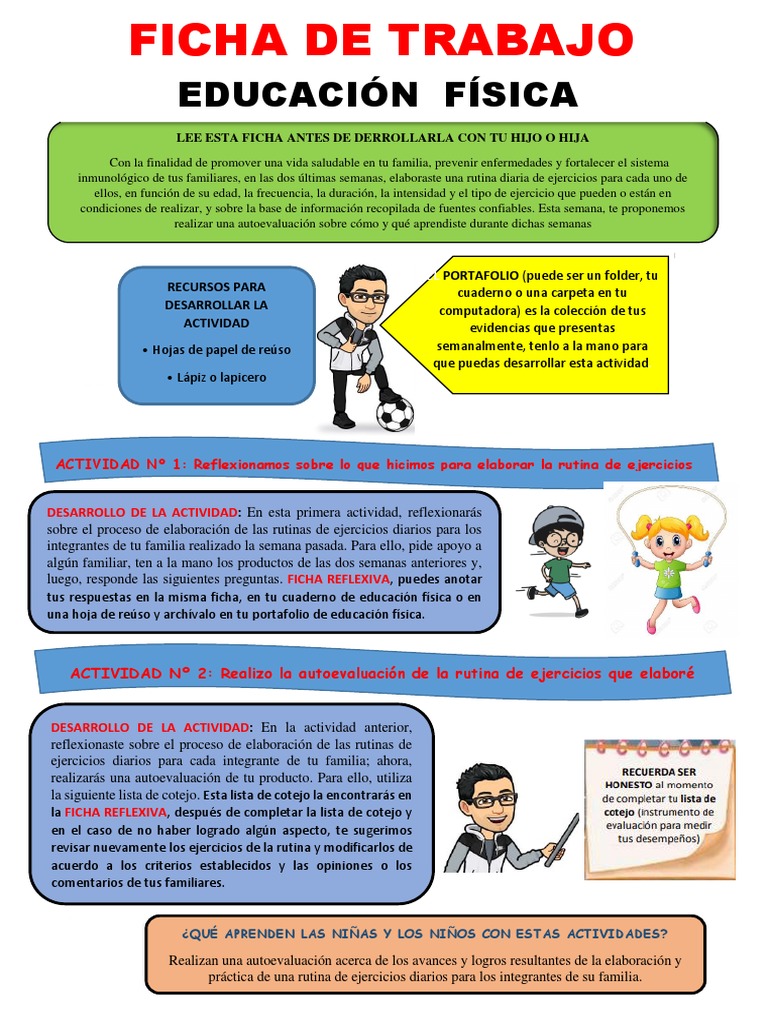 Hojas De Trabajo De Educación Física Para Estudiantes De Primaria