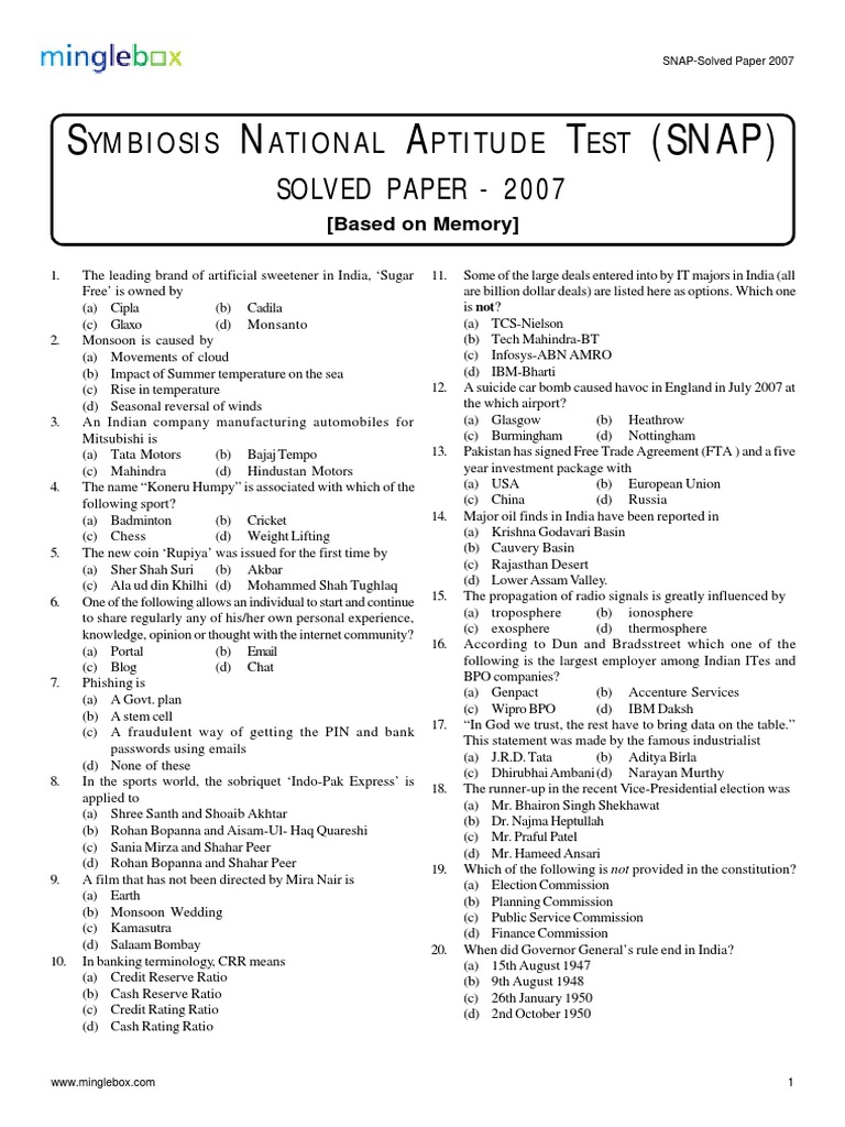 (WWW - Entrance-Exam - Net) - SNAP Sample Paper 2 PDF | PDF | Cornea | Stem Cell