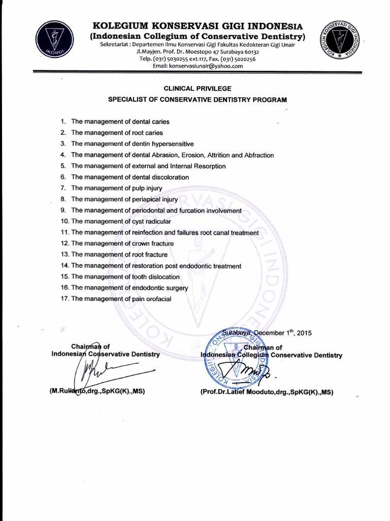 Konsultasi Konservasi Gigi Unair | PDF