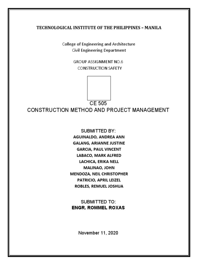 CE 505 Construction Method and Project Management | PDF