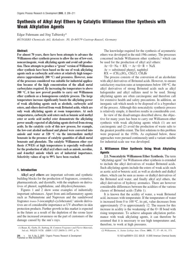 Anisole Synthesis | PDF | Ether | Ester