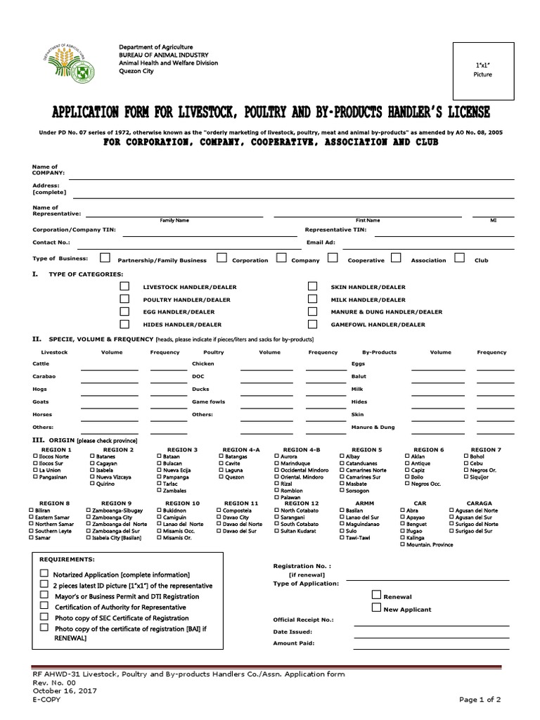 Livestock and Poultry Handler Application | PDF | Cargo | Manure