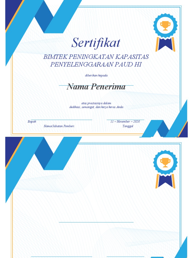 Sertifikat Paud HI | PDF