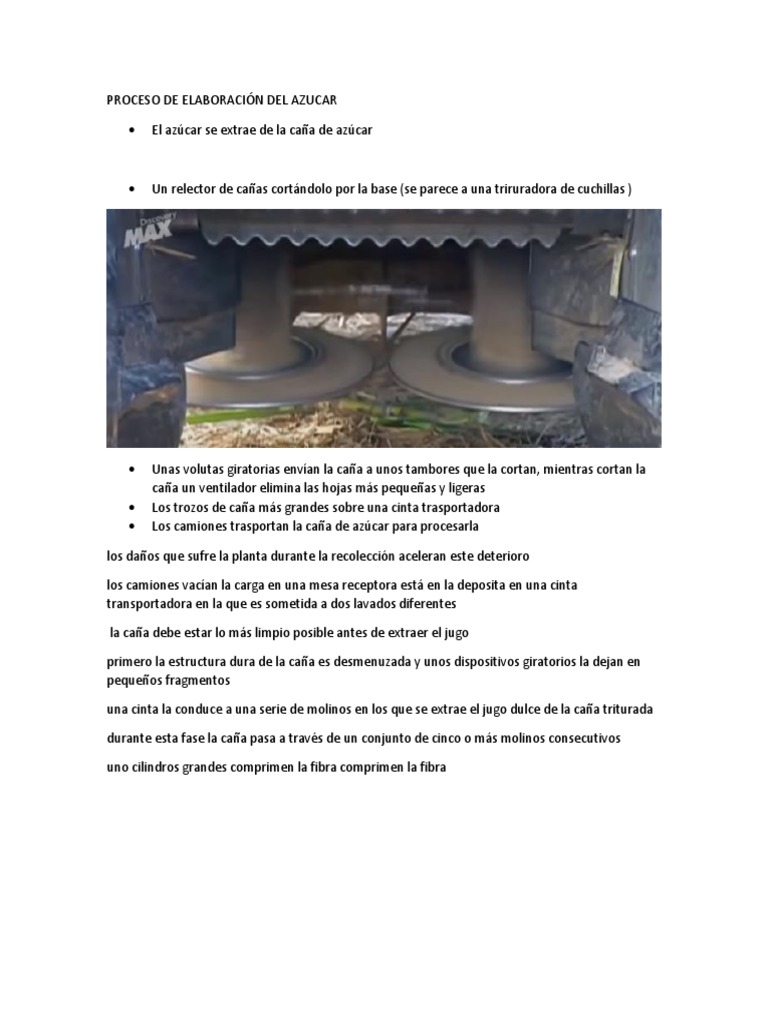 Proceso de Elaboración Del Azucar | PDF | Melaza | Azúcar