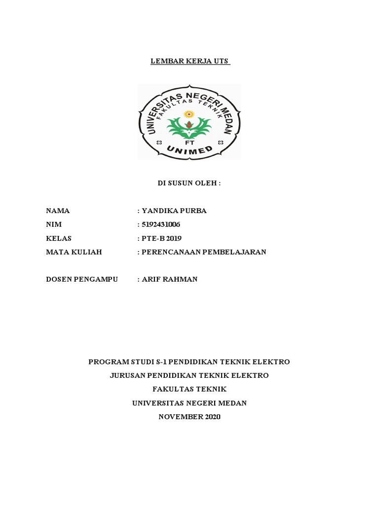 Uts Perencanaan Pembelajaran | PDF | Karier & Perkembangan