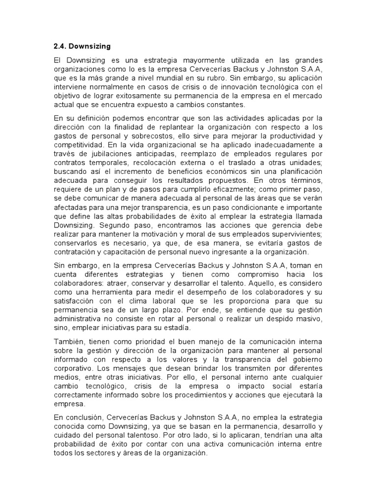 Trabajo Invg Downsizing | PDF | Política | Planificación