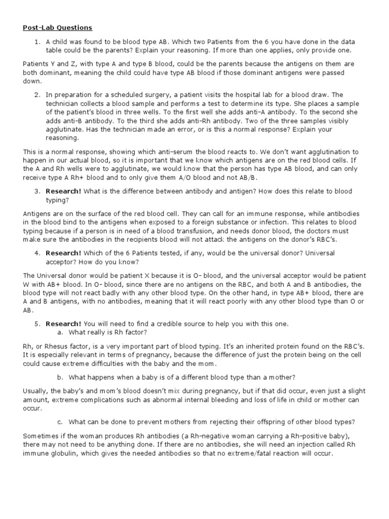 Virtual Blood Typing Lab | PDF | Blood Type | Animal Anatomy