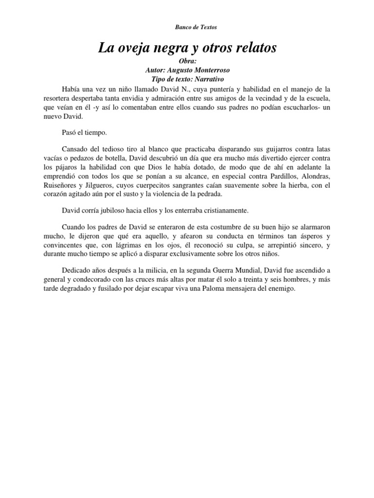 La Oveja Negra Y Otros Relatos Pdf