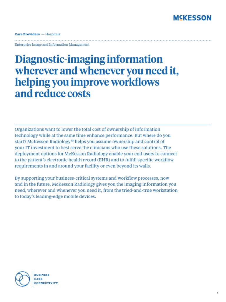 McKesson Radiology Brochure | PDF | Radiology | Electronic Health Record