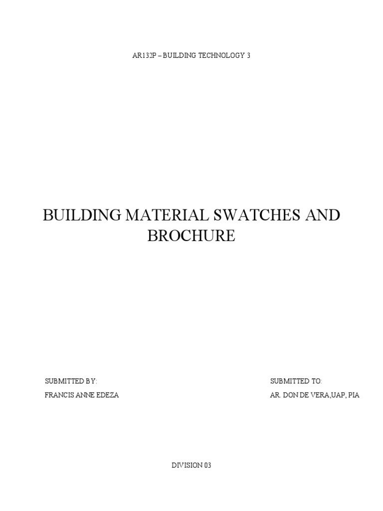 Building Materials Swatches and Brochure: A Comprehensive Guide to ...