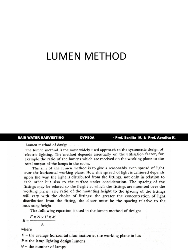 Lumen Method for Studio Lighting | PDF | Teaching Methods & Materials ...