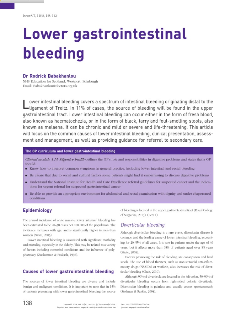 A3 (Lower Gastrointestinal Bleeding) | PDF | Colorectal Cancer ...