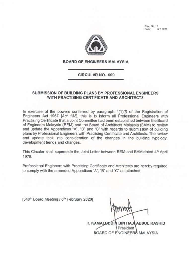 Submission of Building Plans by Professional Engineer With PEPCAnd ...